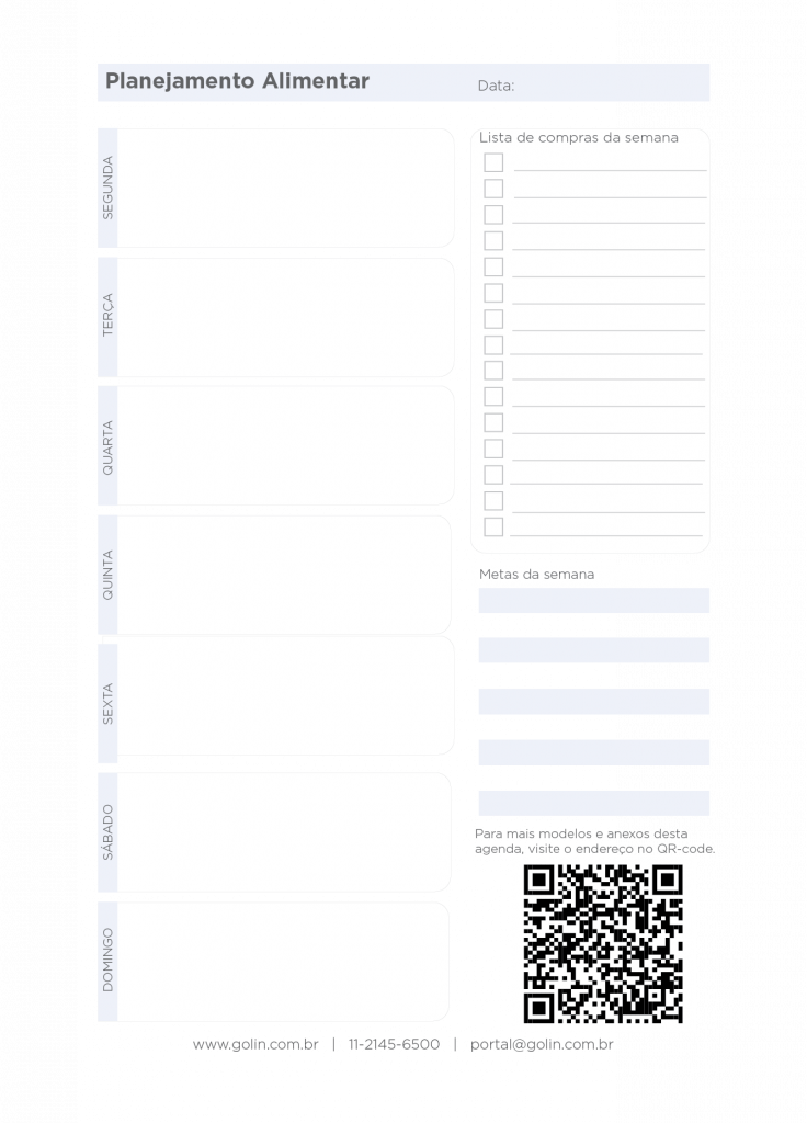 download agenda plan alimentar | Metalúrgica Golin S/A